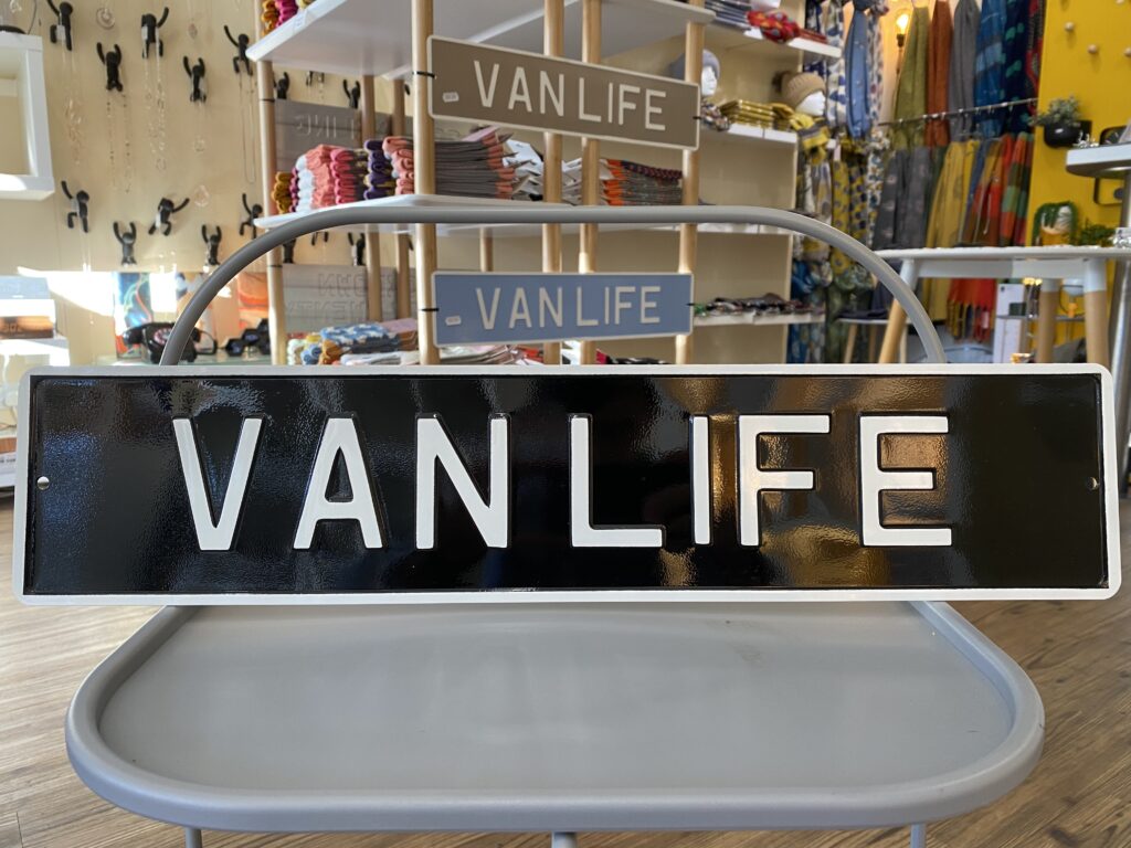 Van Life Enamelled Sign Black - Gear